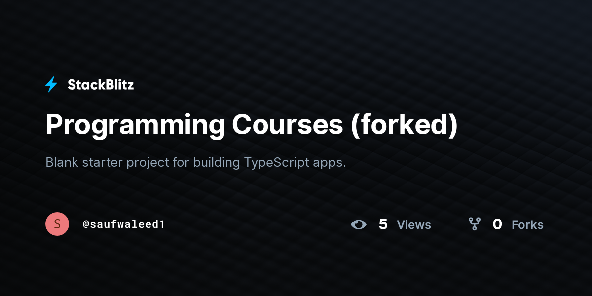 Programming Courses (forked) - StackBlitz