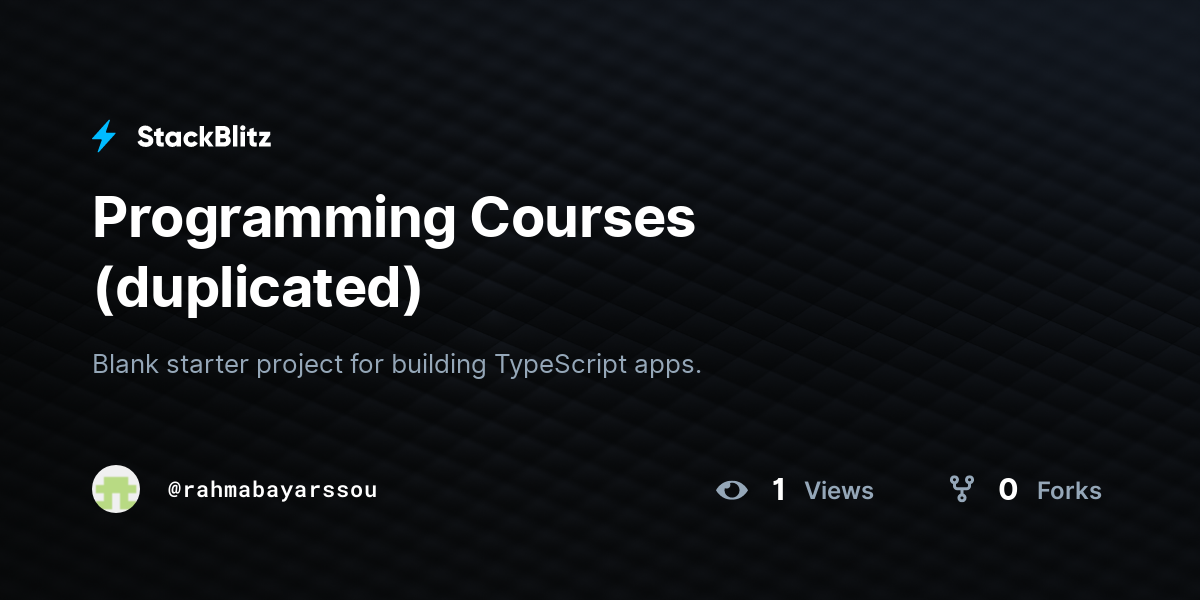 Programming Courses Duplicated Stackblitz