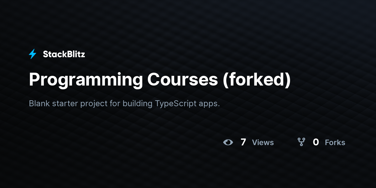 Programming Courses (forked) - StackBlitz