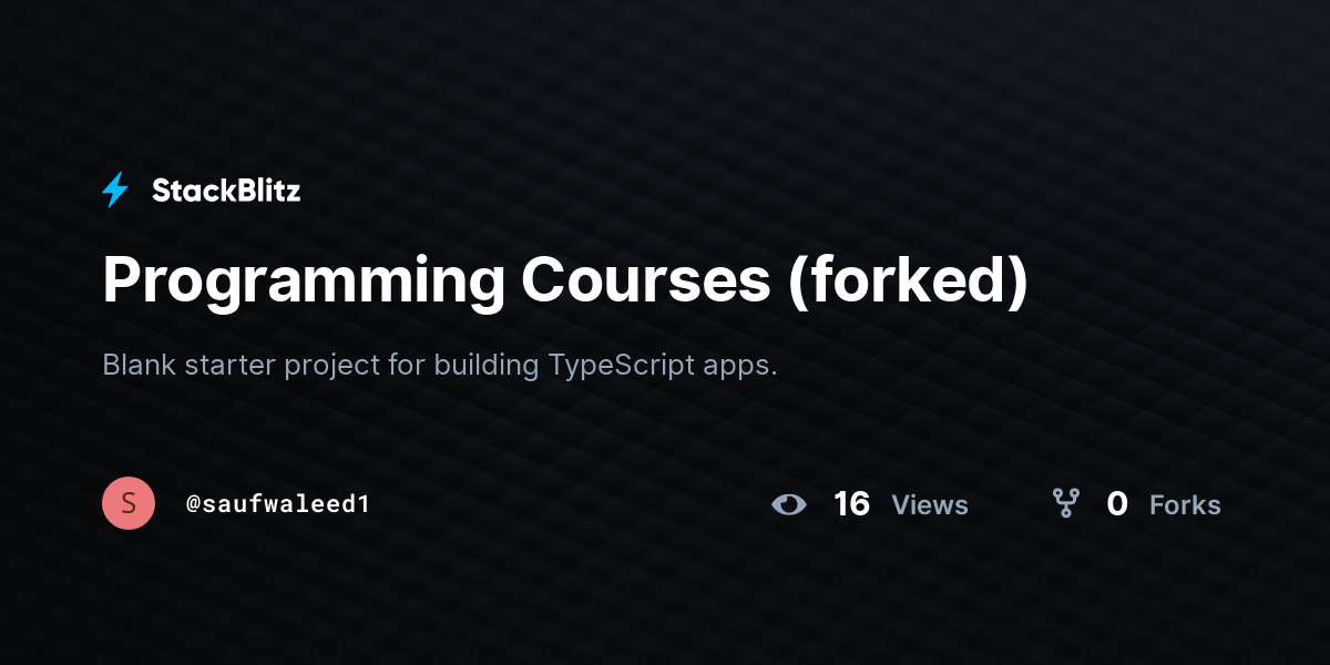 Programming Courses (forked) - StackBlitz