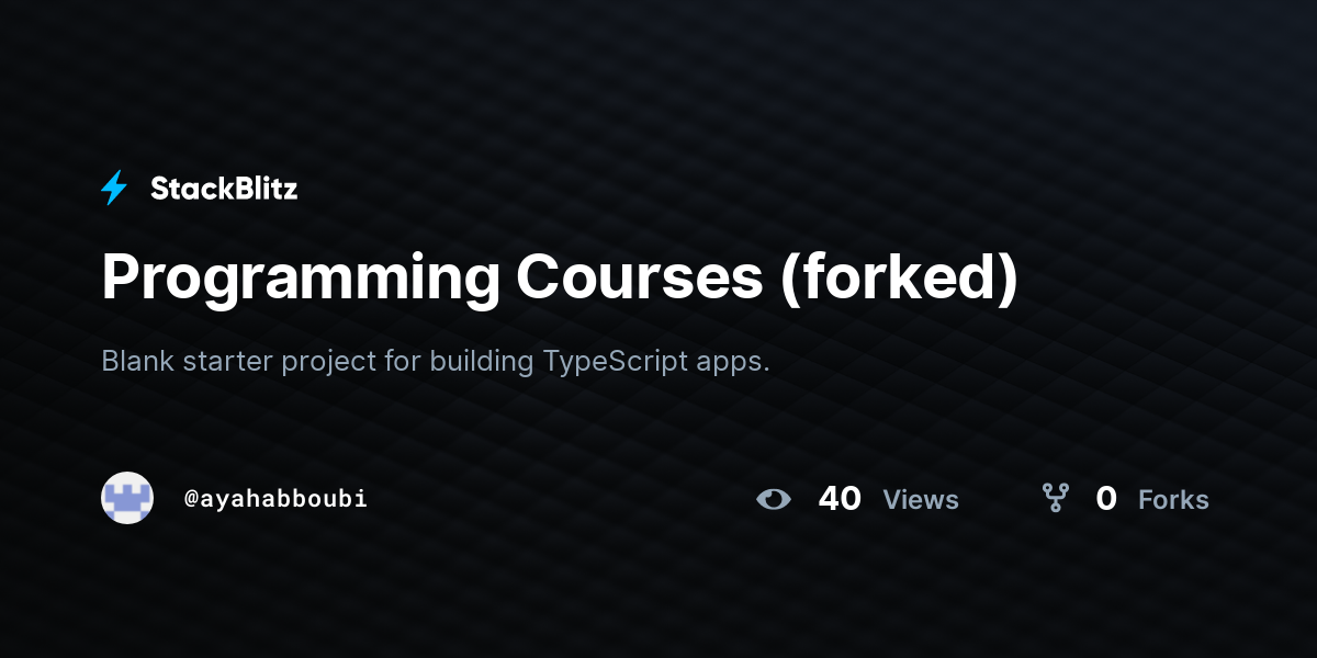 Programming Courses (forked) - StackBlitz