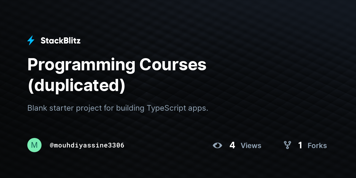 Programming Courses (duplicated) - StackBlitz