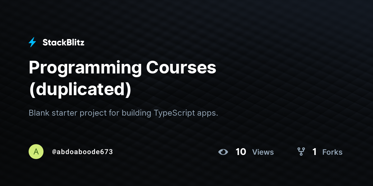 Programming Courses (duplicated) - StackBlitz