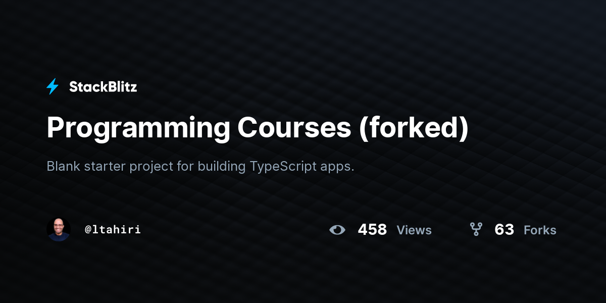 Programming Courses (forked) - StackBlitz