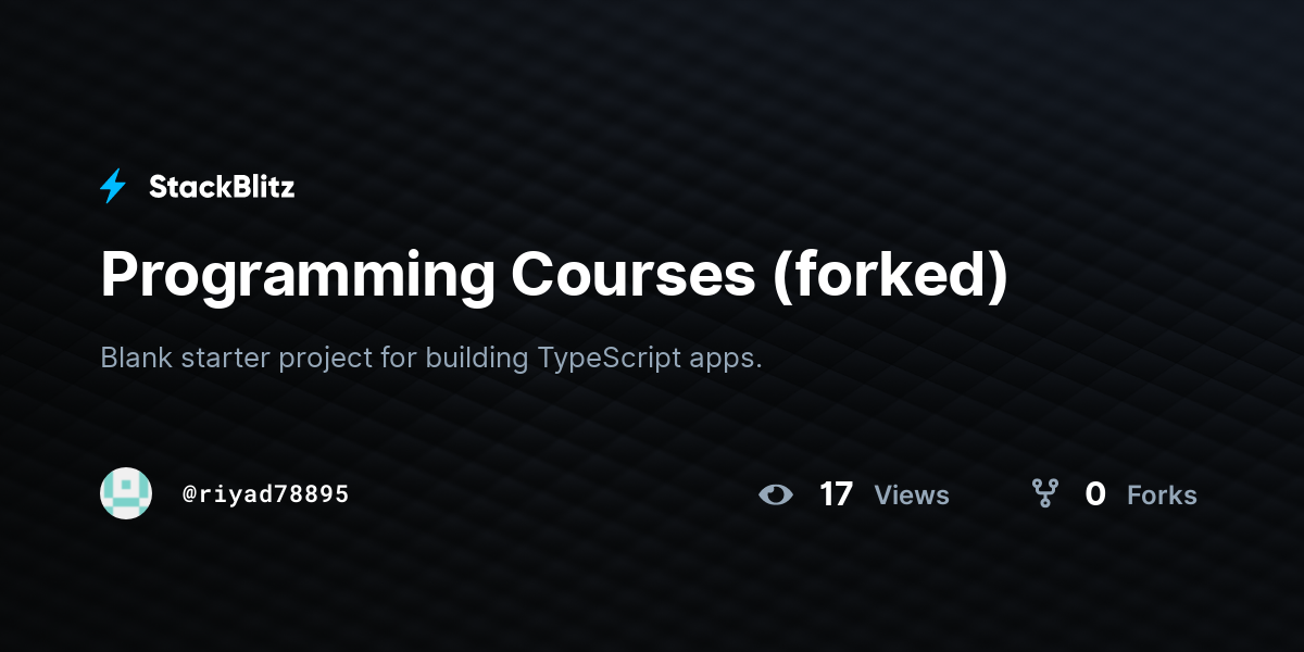Programming Courses (forked) - StackBlitz