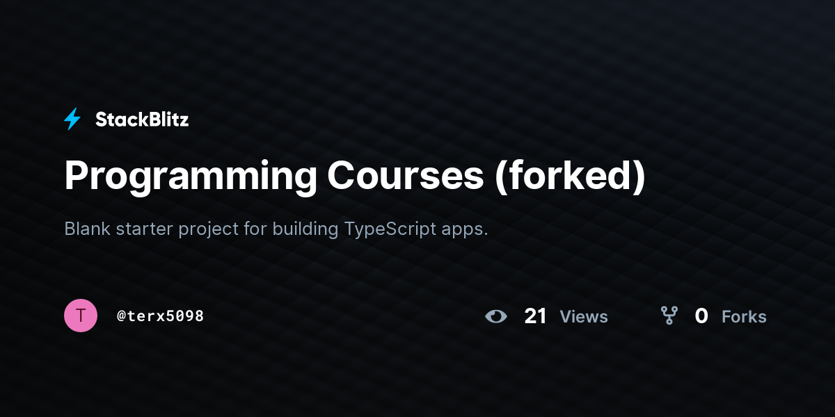 Programming Courses (forked) - StackBlitz