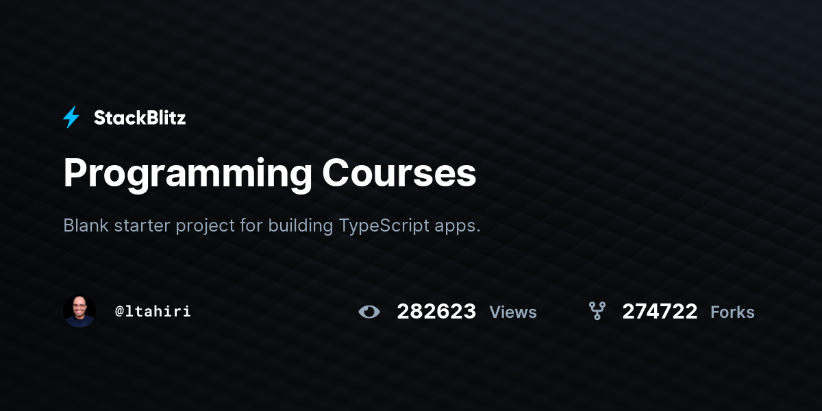 Programming Courses - StackBlitz