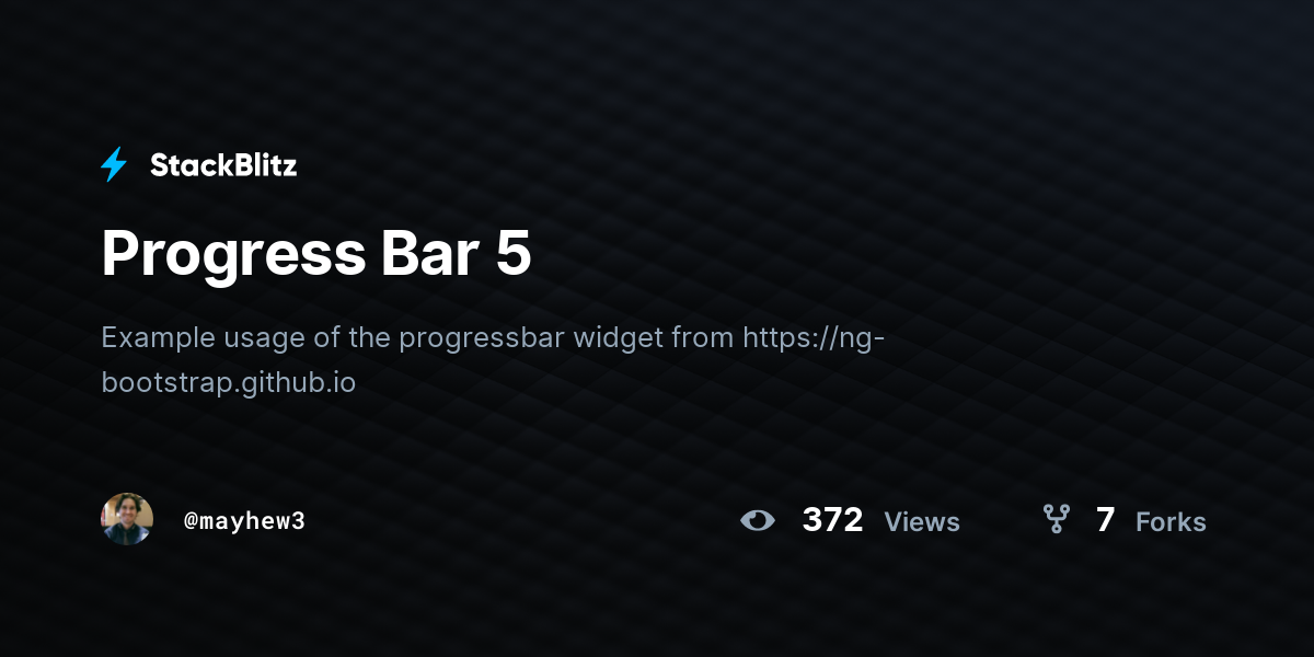 Progress Bar 5 - StackBlitz