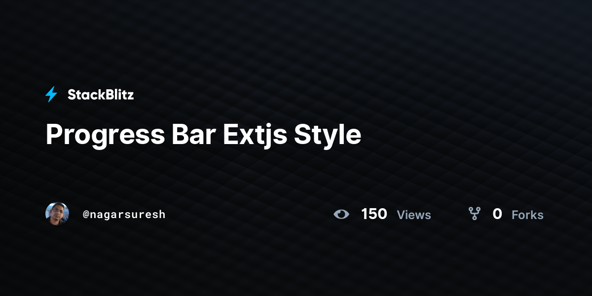 Progress Bar Extjs Style - StackBlitz