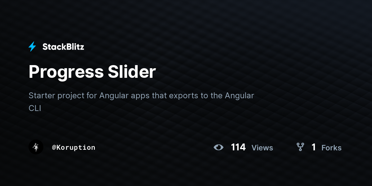 Progress Slider - StackBlitz