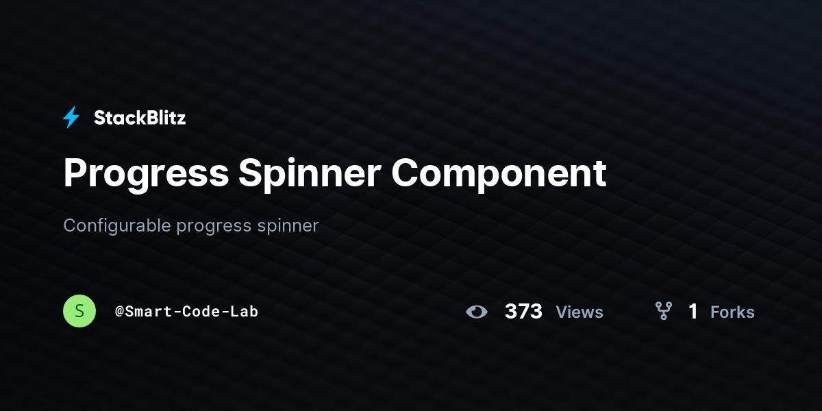 Progress Spinner Component - StackBlitz