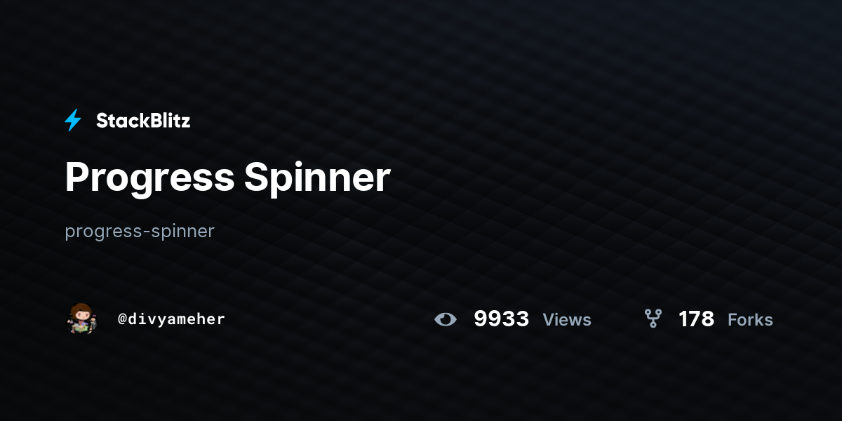 Progress Spinner - StackBlitz