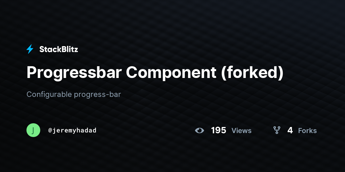 Progressbar Component (forked) - StackBlitz Progressbar Component (forked) - StackBlitz
