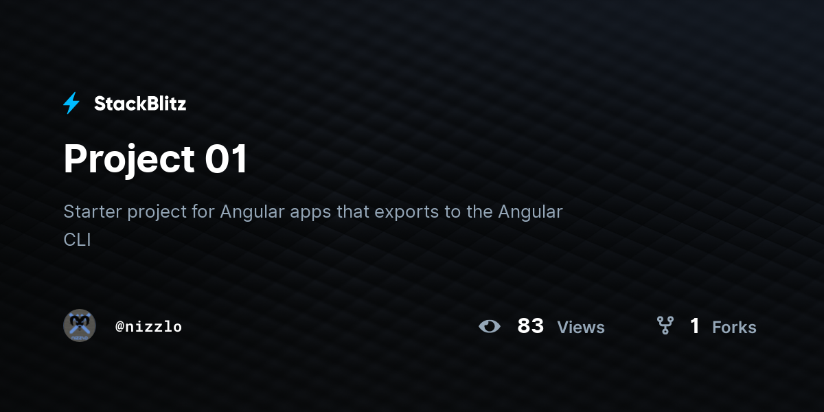 Project 01 - StackBlitz