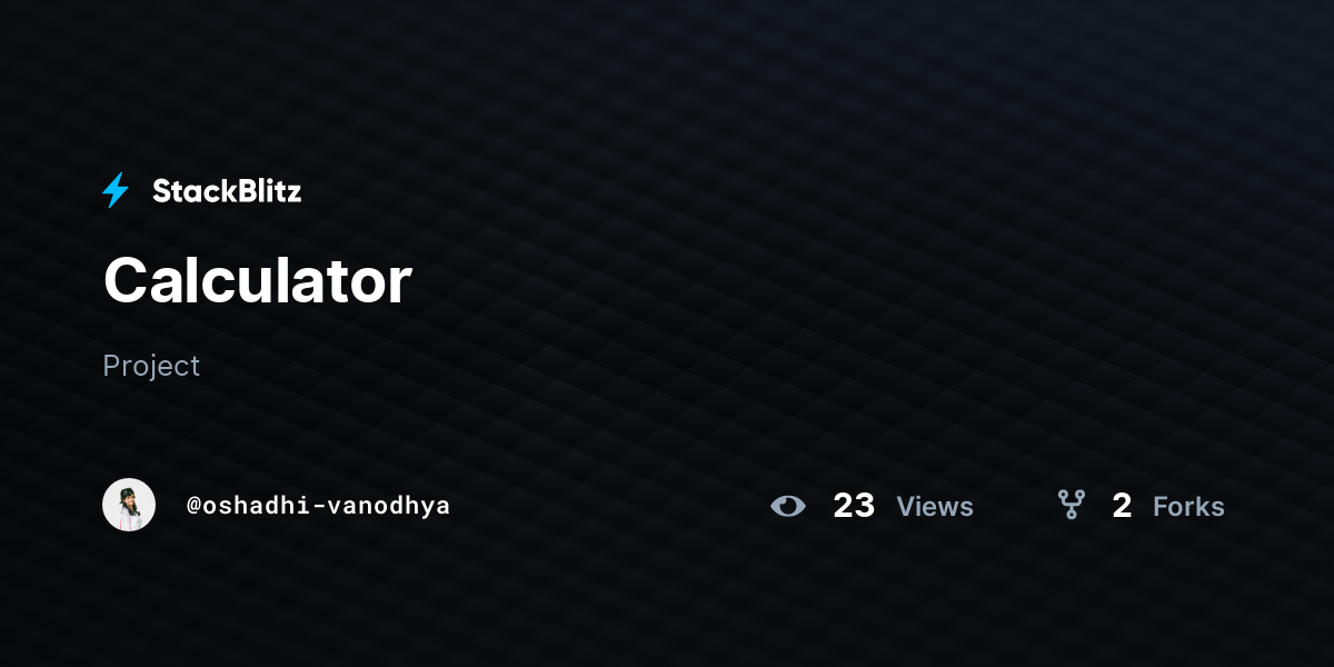 Calculator - StackBlitz
