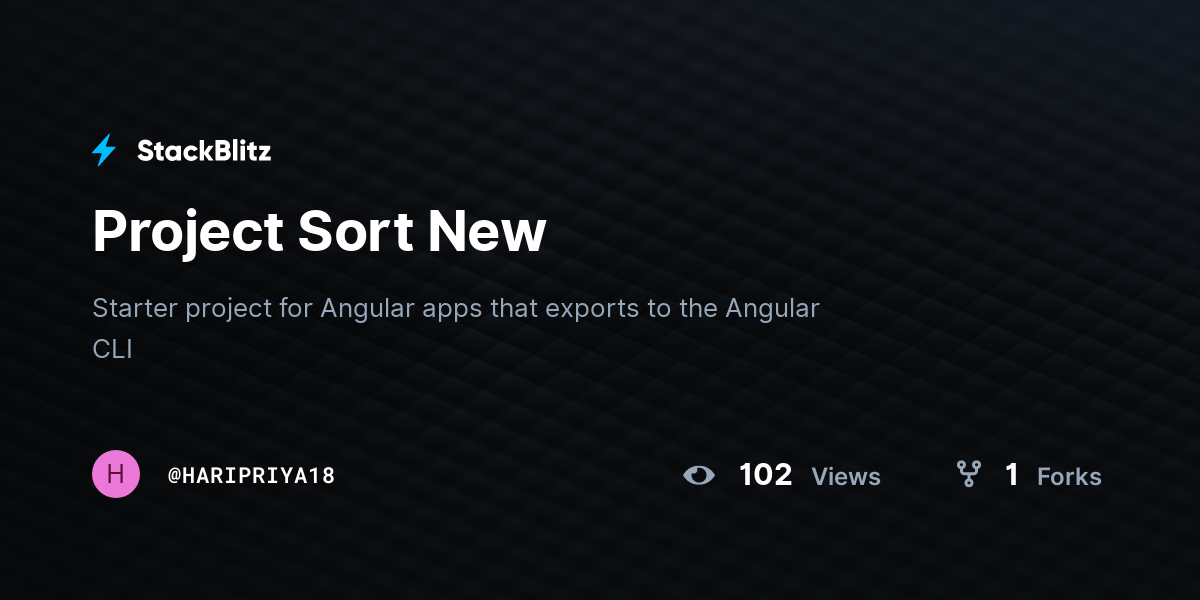 Project Sort New - StackBlitz