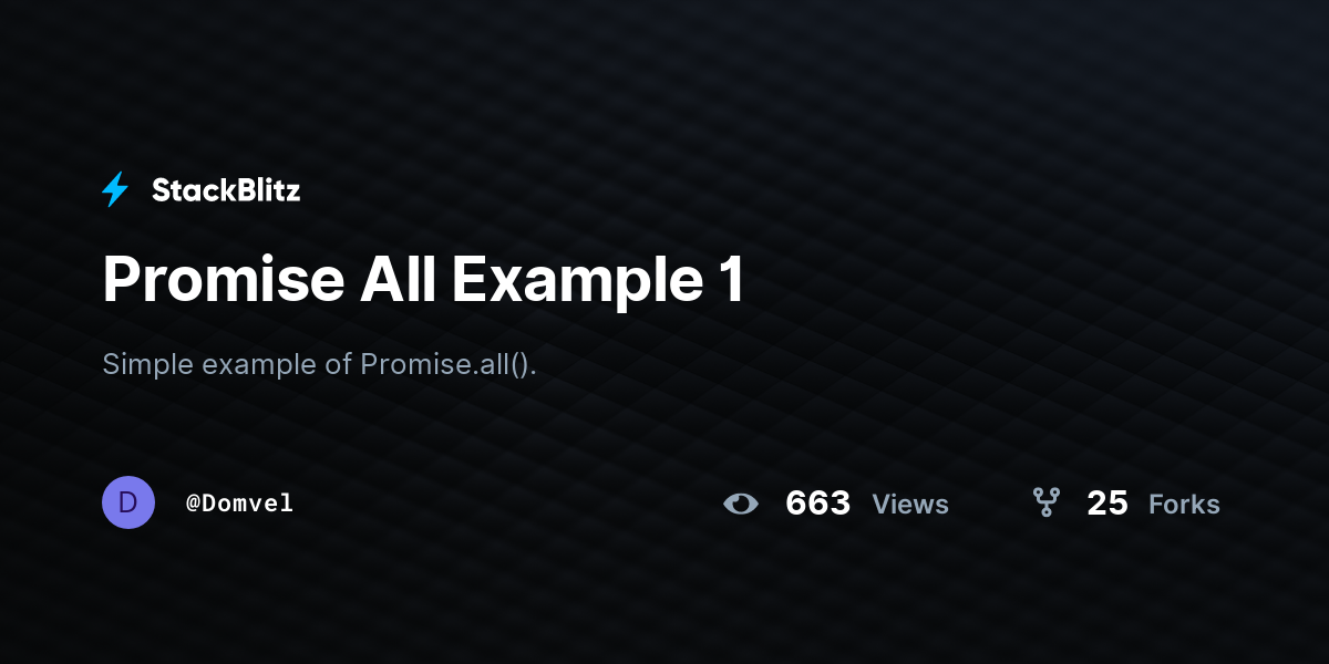 Promise All Example 1 - StackBlitz