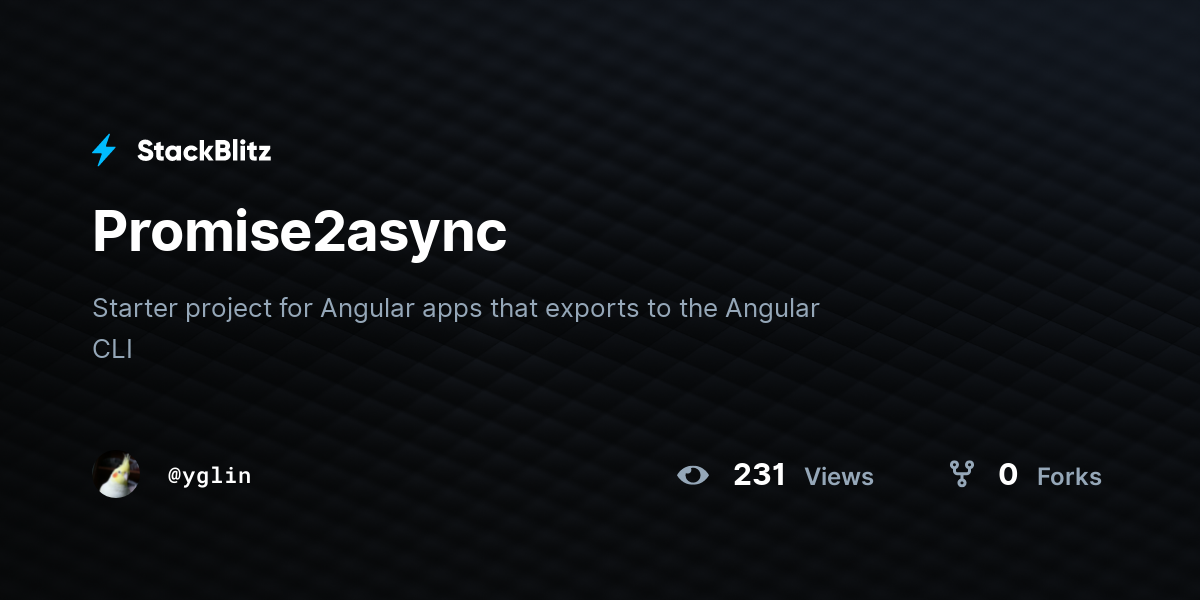 Promise2async Stackblitz