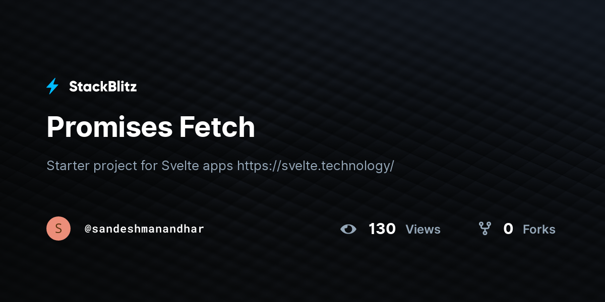 Promises Fetch - StackBlitz