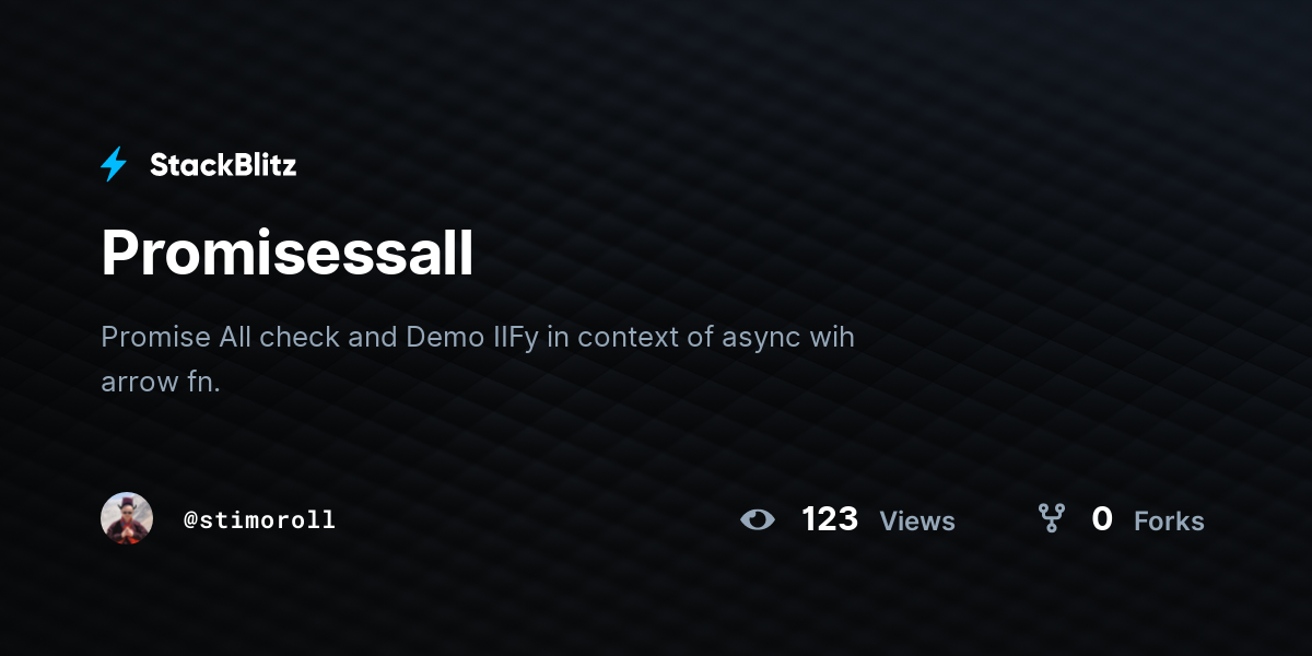 Promisessall - StackBlitz
