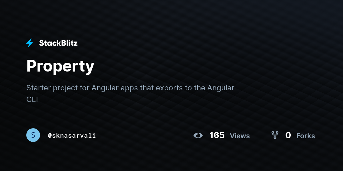 Property - StackBlitz