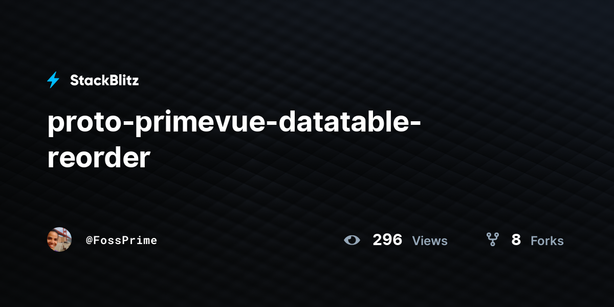 proto-primevue-datatable-reorder - StackBlitz