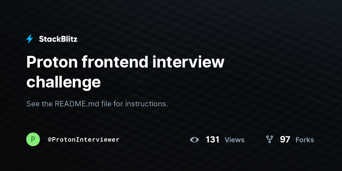 Proton frontend interview challenge - StackBlitz
