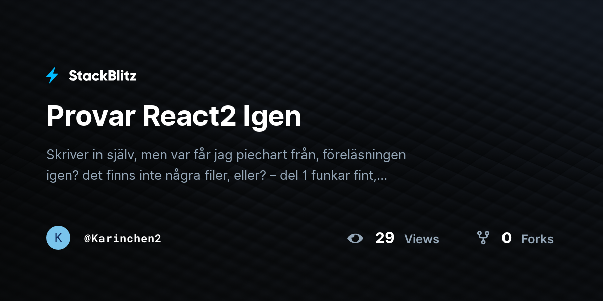 Provar React2 Igen - StackBlitz