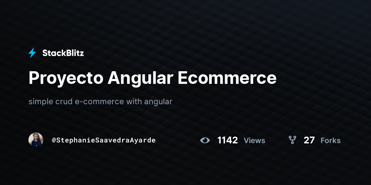 Proyecto Angular Ecommerce - StackBlitz
