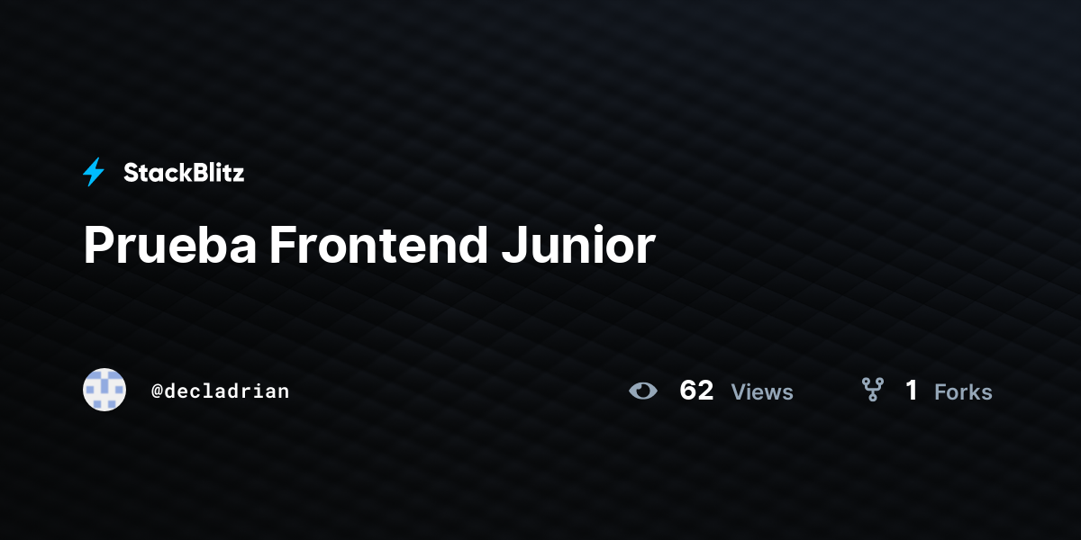Prueba Frontend Junior - StackBlitz Prueba Frontend Junior - StackBlitz