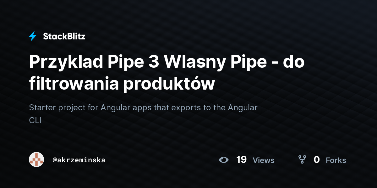 Przyklad Pipe 3 Wlasny Pipe - do filtrowania produktów - StackBlitz