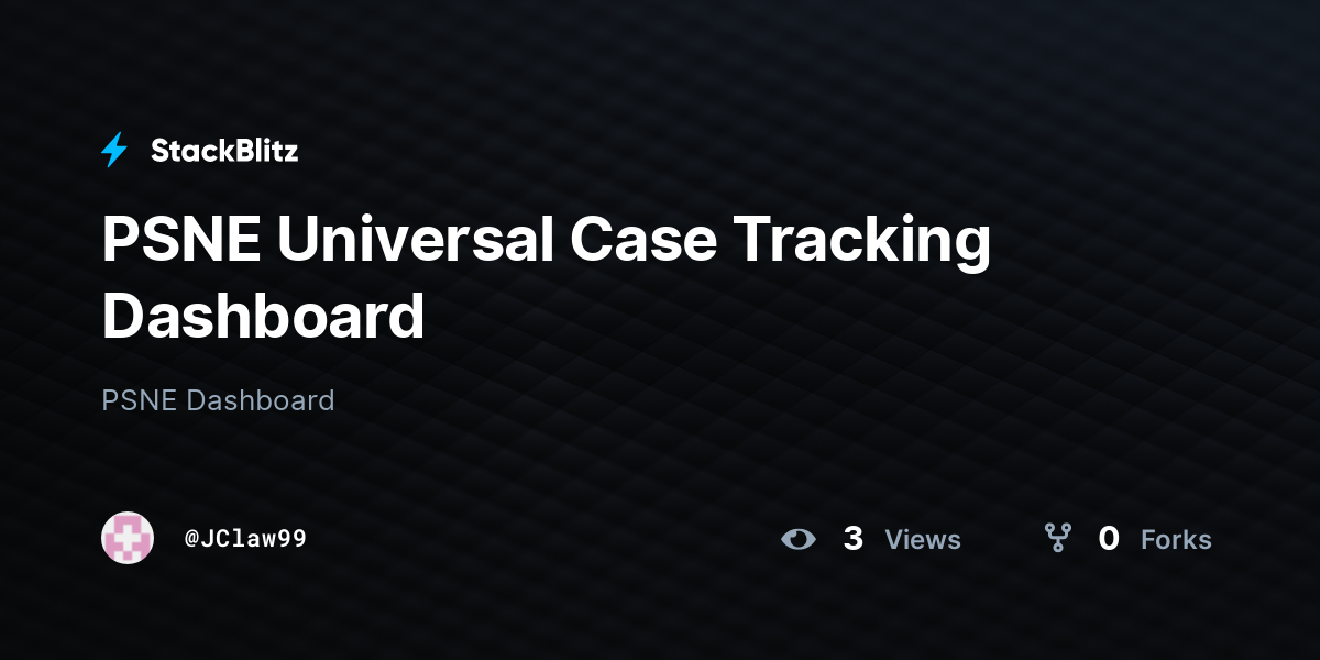 PSNE Universal Case Tracking Dashboard - StackBlitz