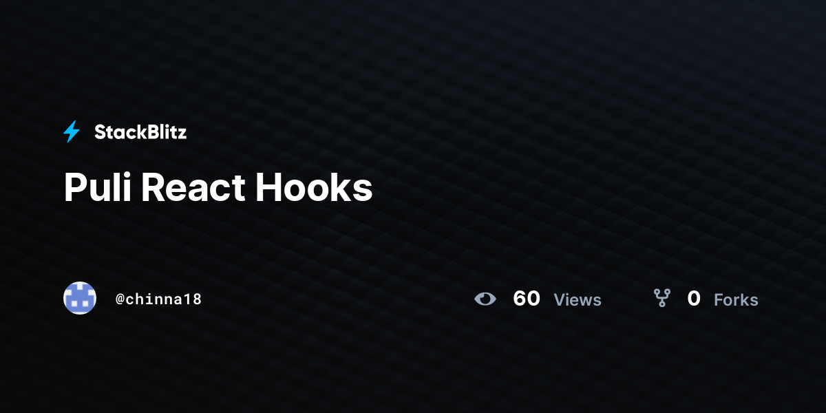 Puli React Hooks - StackBlitz