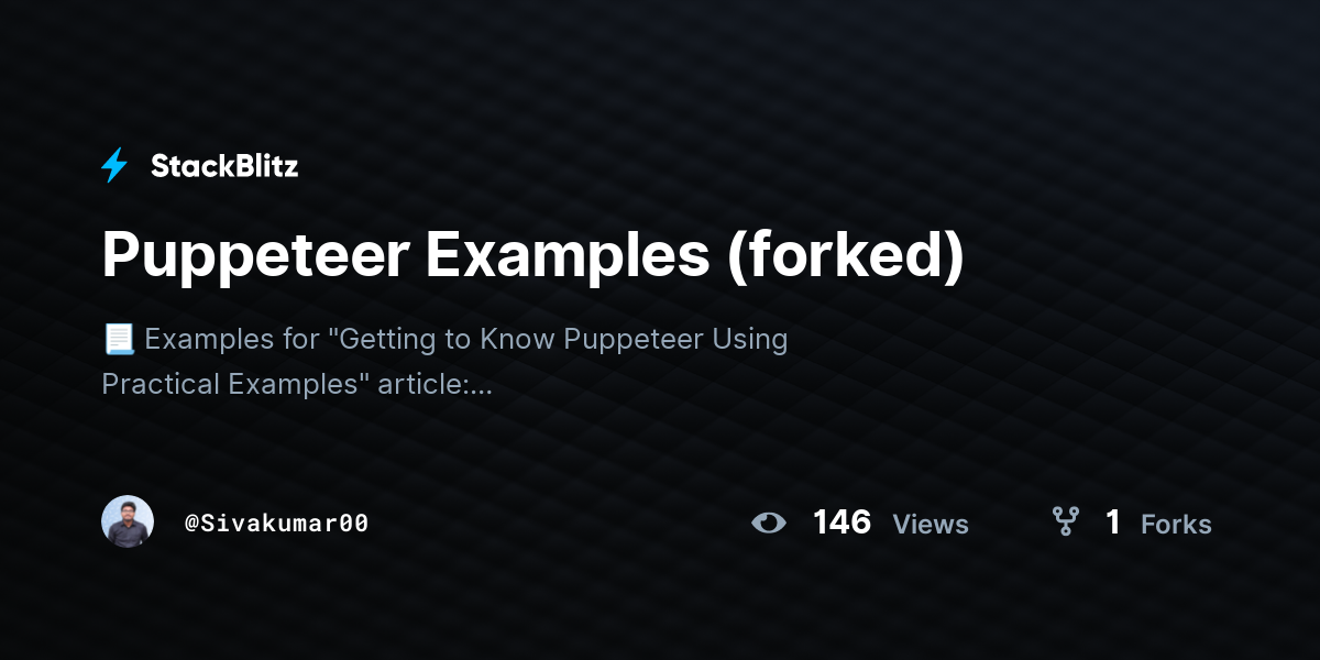 Puppeteer Examples (forked) - StackBlitz