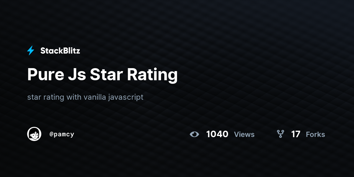 Pure Js Star Rating - StackBlitz