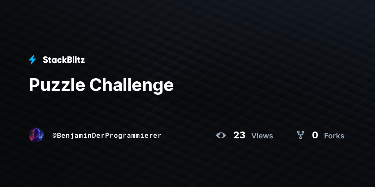 Puzzle Challenge - StackBlitz