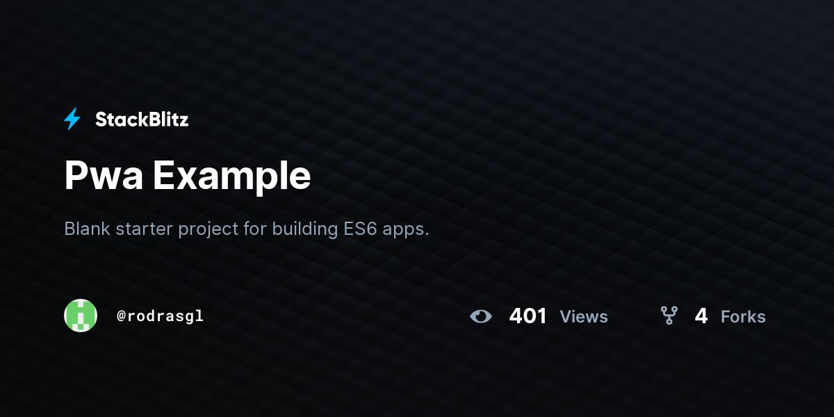 Pwa Example - StackBlitz