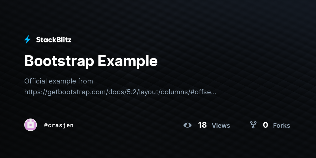 Bootstrap Example - StackBlitz