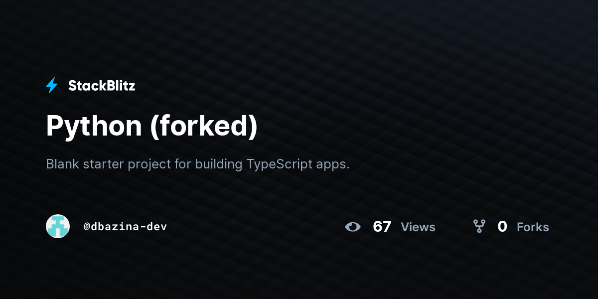 Python Forked Stackblitz