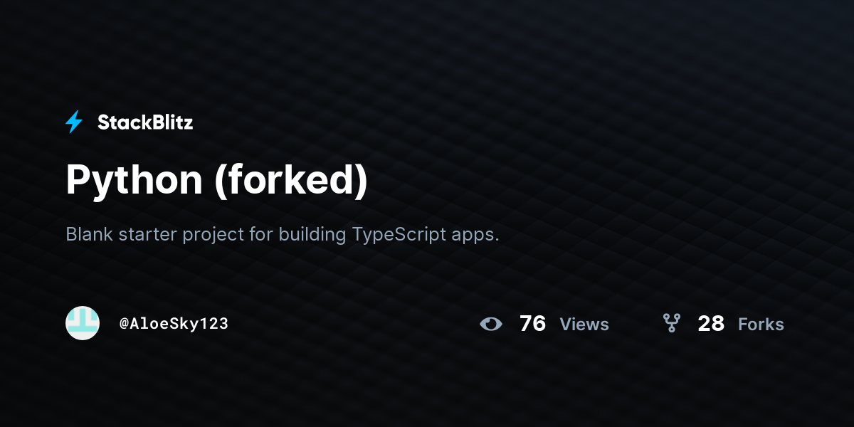 Python (forked) - StackBlitz