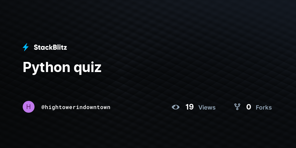 Python quiz - StackBlitz