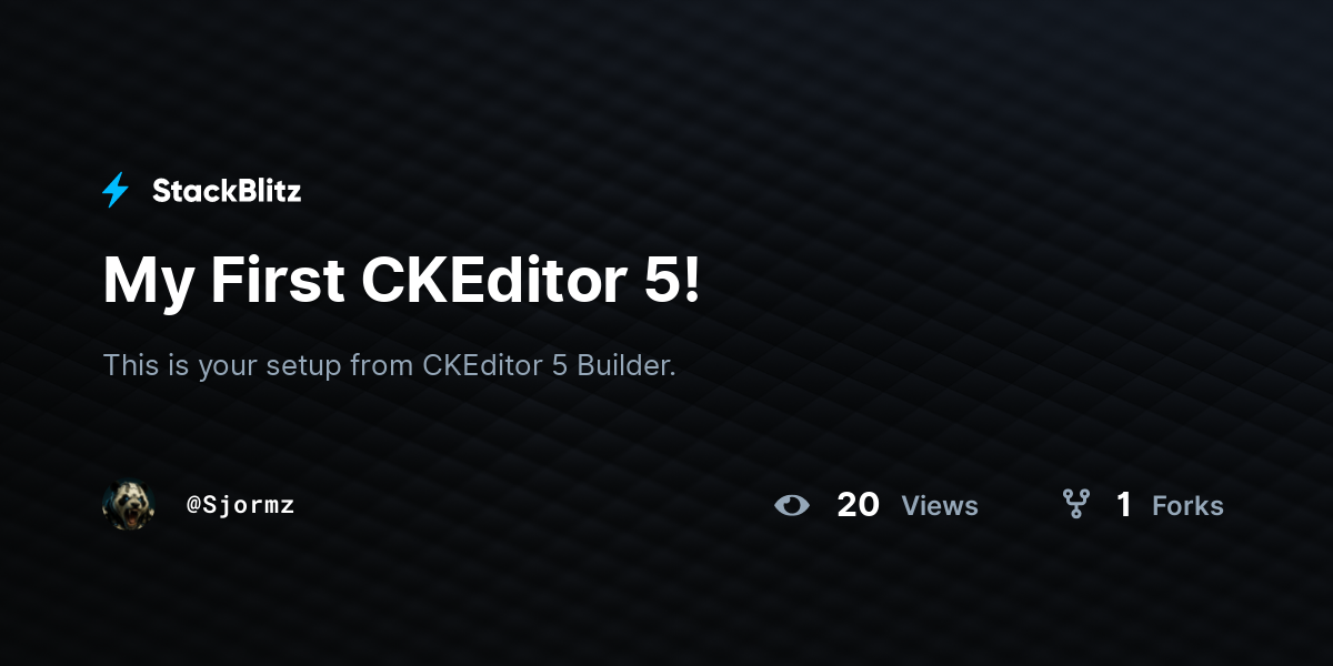 My First CKEditor 5! - StackBlitz