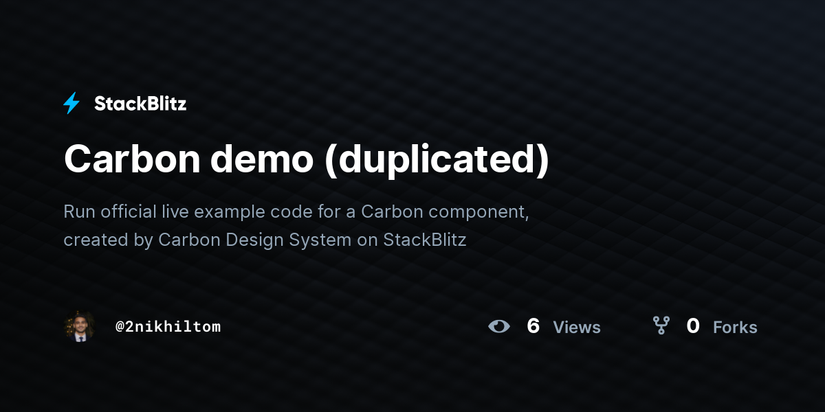 Carbon demo (duplicated) - StackBlitz