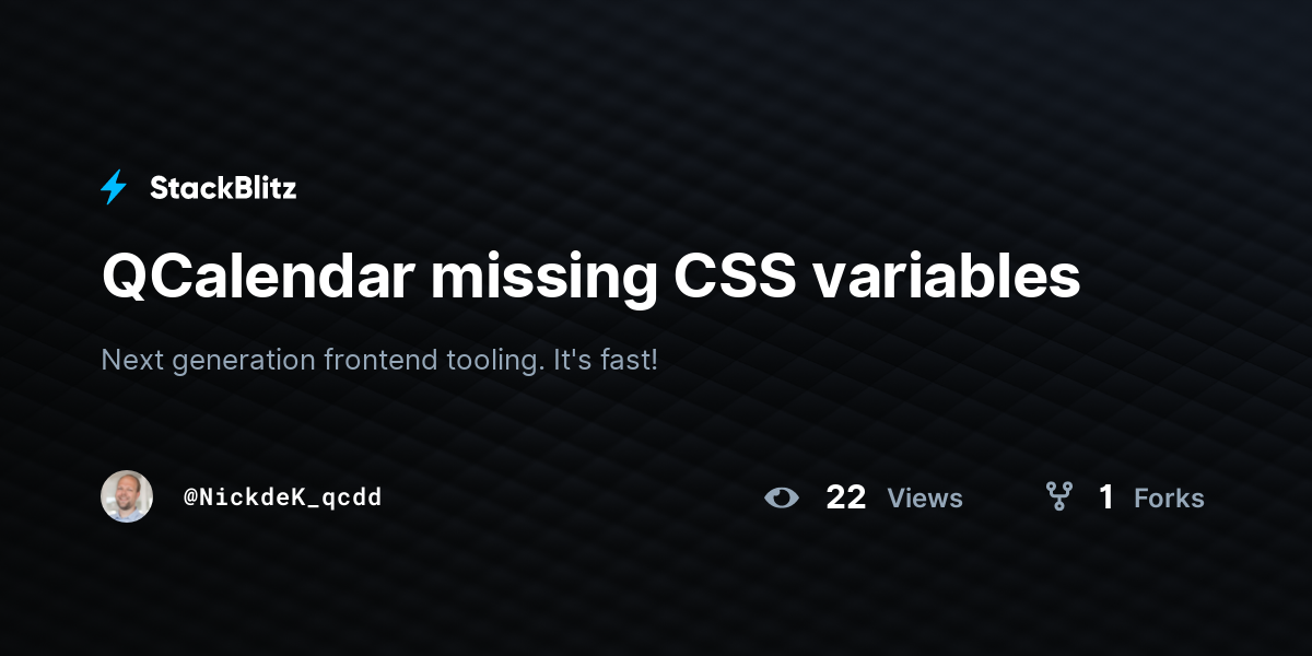 QCalendar missing CSS variables - StackBlitz