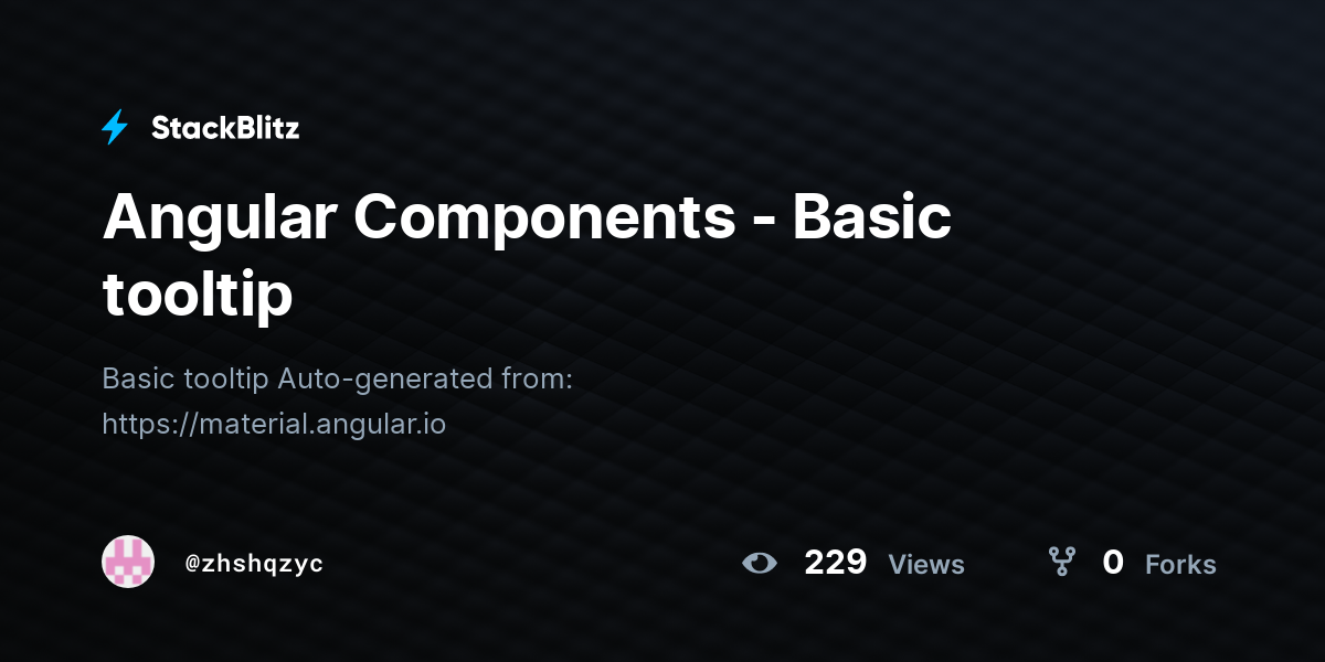 Angular Components - Basic tooltip - StackBlitz