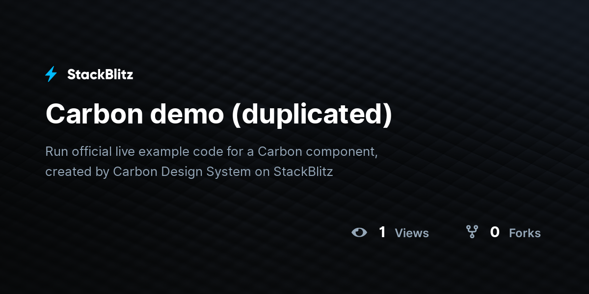 Carbon demo (duplicated) - StackBlitz
