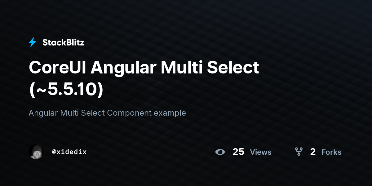 CoreUI Angular Multi Select (~5.5.10) - StackBlitz