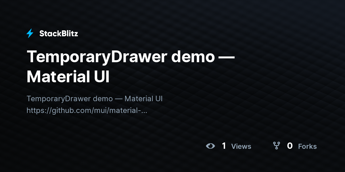 TemporaryDrawer demo — Material UI - StackBlitz