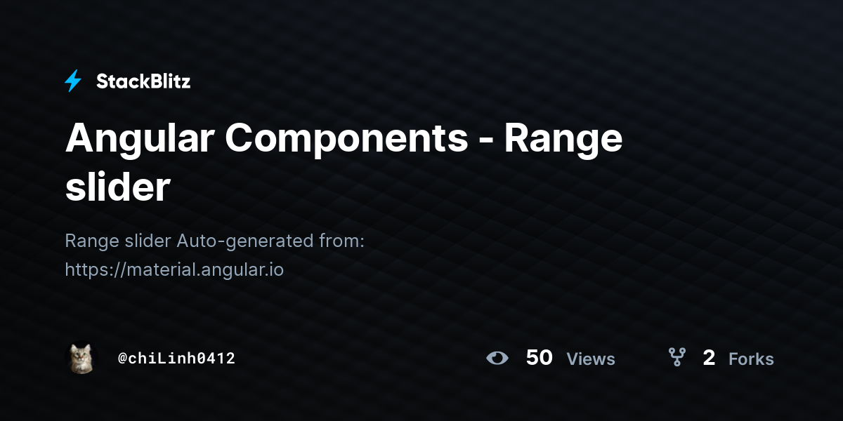 Angular Components - Range slider - StackBlitz