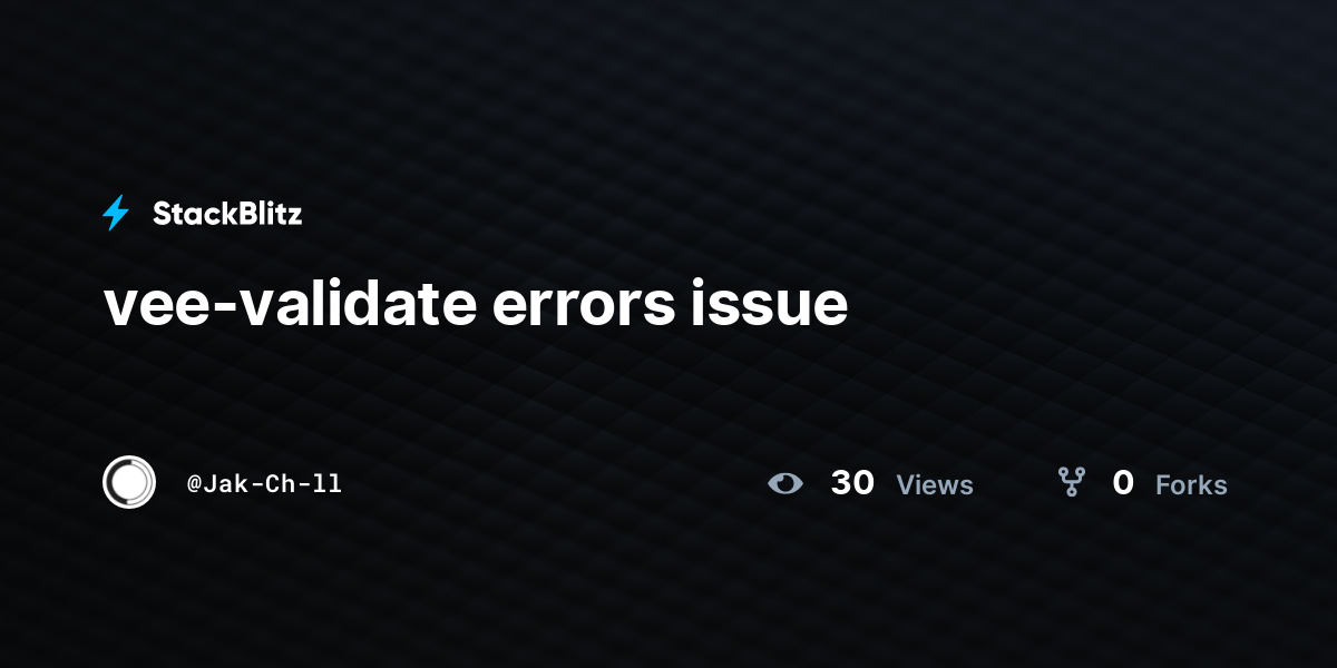 vee-validate errors issue - StackBlitz